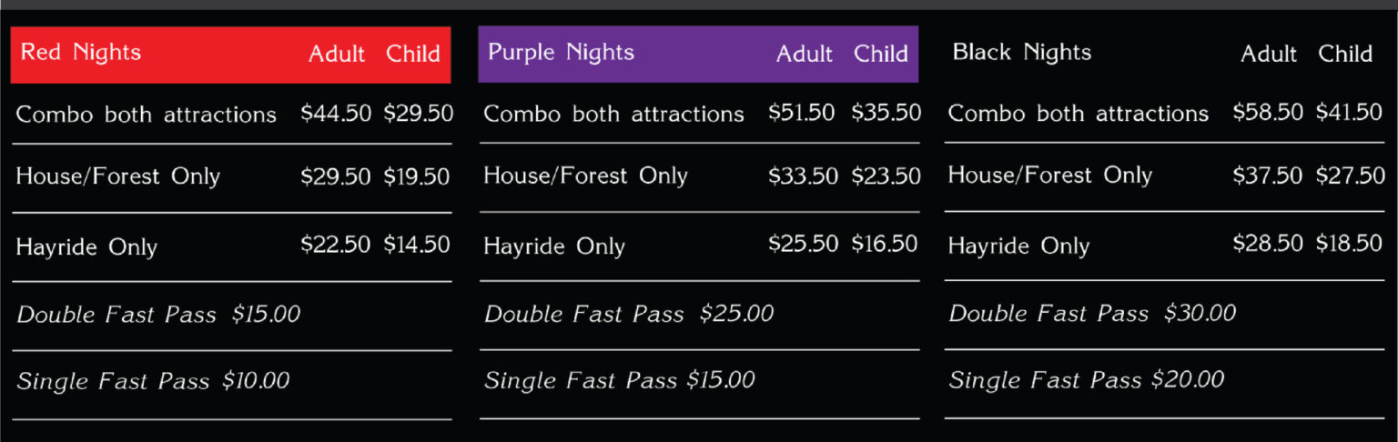 Ticket Prices – Hobb’s Grove Halloween Haunt